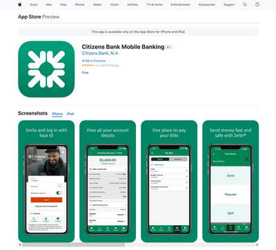 Citizens Bank App – Apple App Store – Beste mobile Bank-App