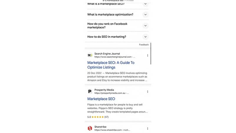 Google Fading In Text Of Search Result Snippets On Scroll